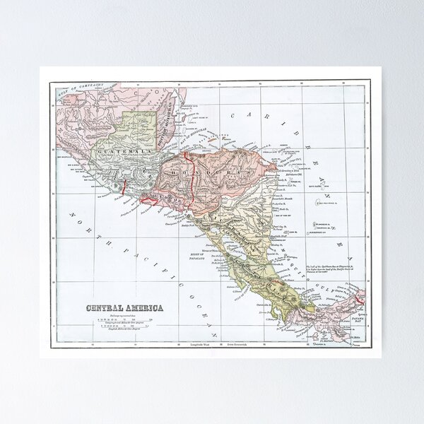 "Vintage Map of Central America" Poster for Sale by IndigoTDesigns ...