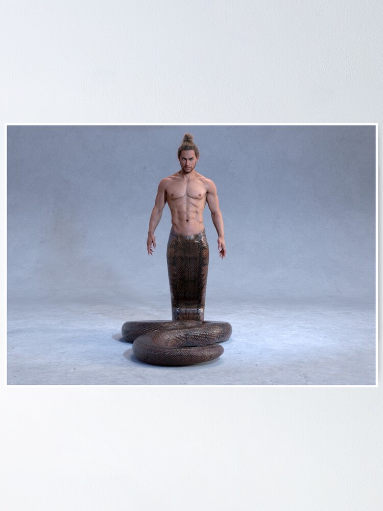 "A human-snake hybrid male creature" Poster by KendoKotaro | Redbubble