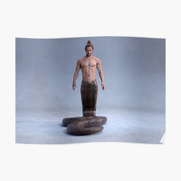 "A human-snake hybrid male creature" Poster by KendoKotaro | Redbubble