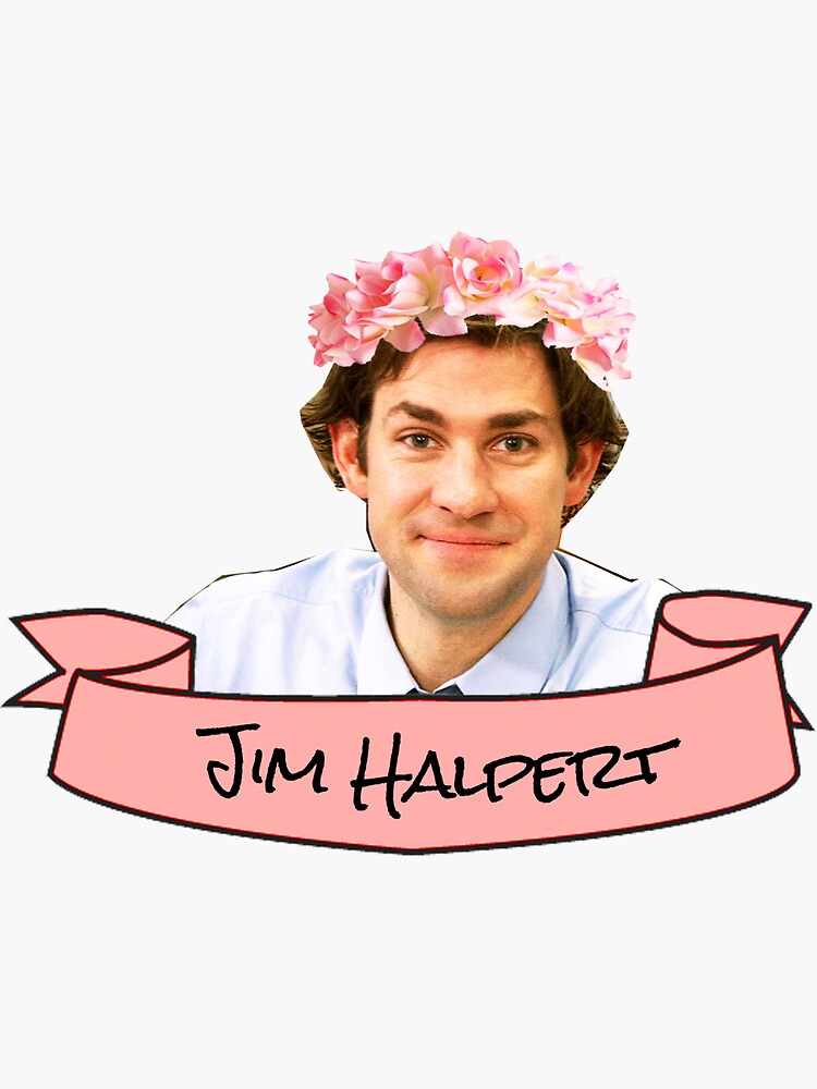 "jim halpert flower crown sticker" Sticker for Sale by lunalovebad ...