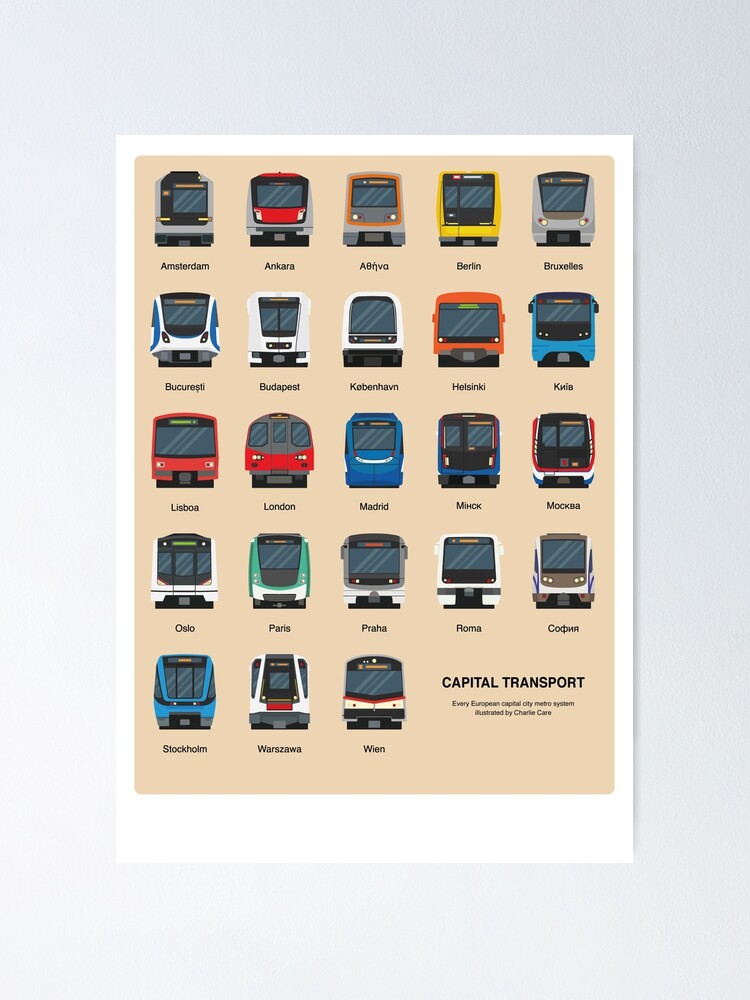 "Europe Capital City Metros" Poster for Sale by careful-design | Redbubble