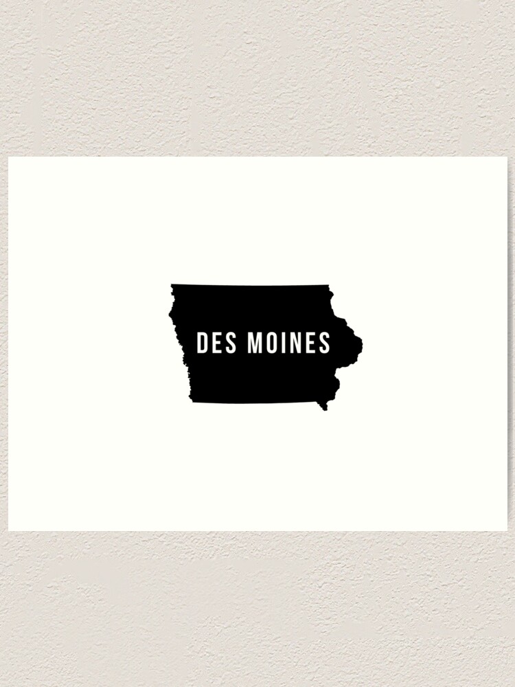 "Des Moines, Iowa State Silhouette" Art Print for Sale by CartoCreative ...