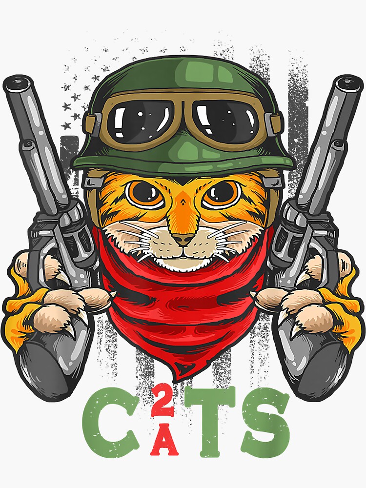 "Funny I Love Guns & Cats 2nd Amendment Humor Cat & Gun Owner " Sticker ...