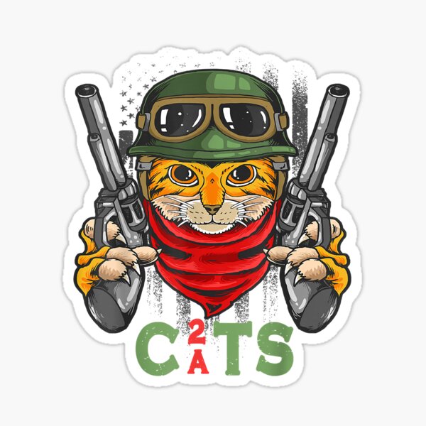 "Funny I Love Guns & Cats 2nd Amendment Humor Cat & Gun Owner " Sticker ...