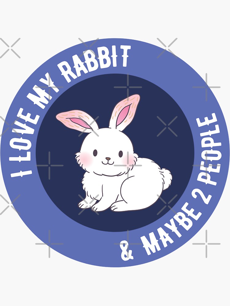 "I Love My Rabbit and Maybe 2 People" Sticker by Pstawicki | Redbubble