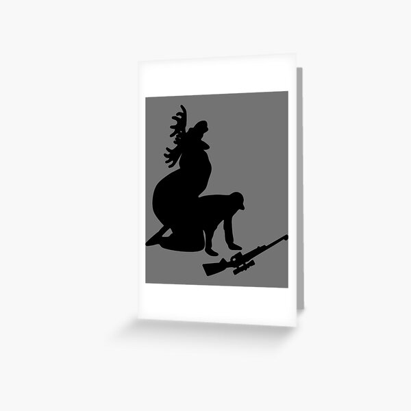 "Funny hunting Elk Hunter deer head moose rudolph" Greeting Card by ...