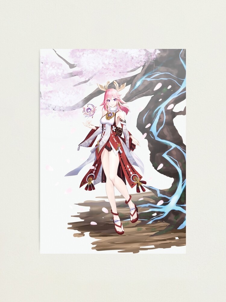 "Yae Miko Genshin Impact Design For Fan" Photographic Print for Sale by ...