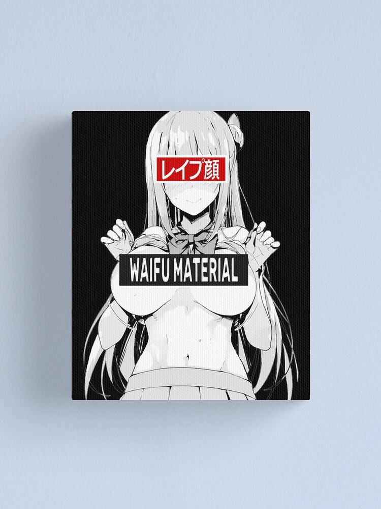 Waifu Material Lewd Ecchi Busty Japanese Babe Anime Girl Canvas Print