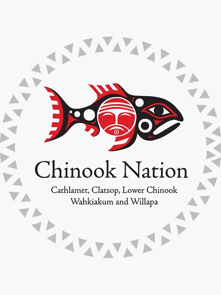 Pegatina «Logotipo tribal de la nación Chinook, con camiseta clásica circular en zigzag» de ...