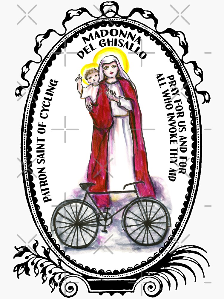 "Madonna del Ghisallo Patron Saint of Cycling" Sticker for Sale by ...