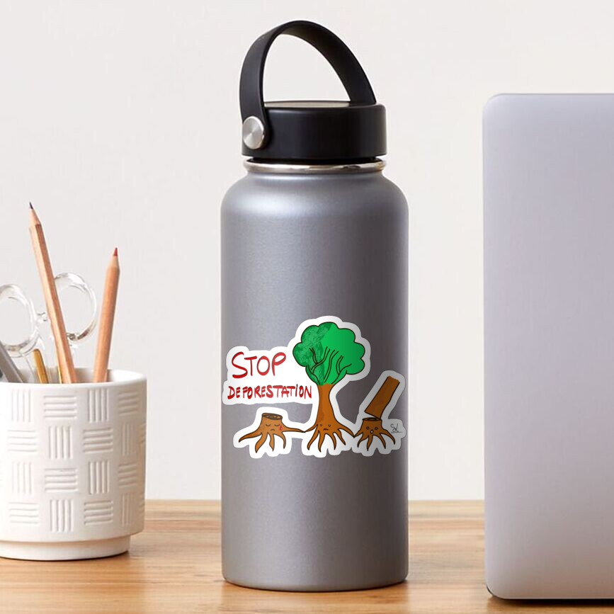 "Stop deforestation" Sticker for Sale by SagaciousDesign | Redbubble