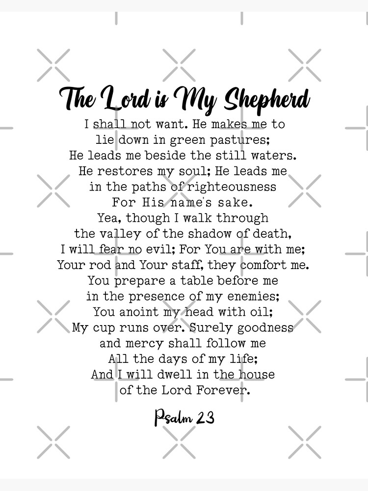 "Psalm 23 The Lord is My Shepherd NKJV" Art Print by ChristLike-Js ...