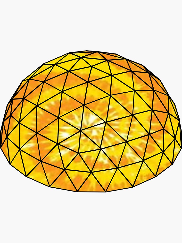 "4V geodesic dome yellow / orange tiedye" Sticker by TheArtistStitch ...