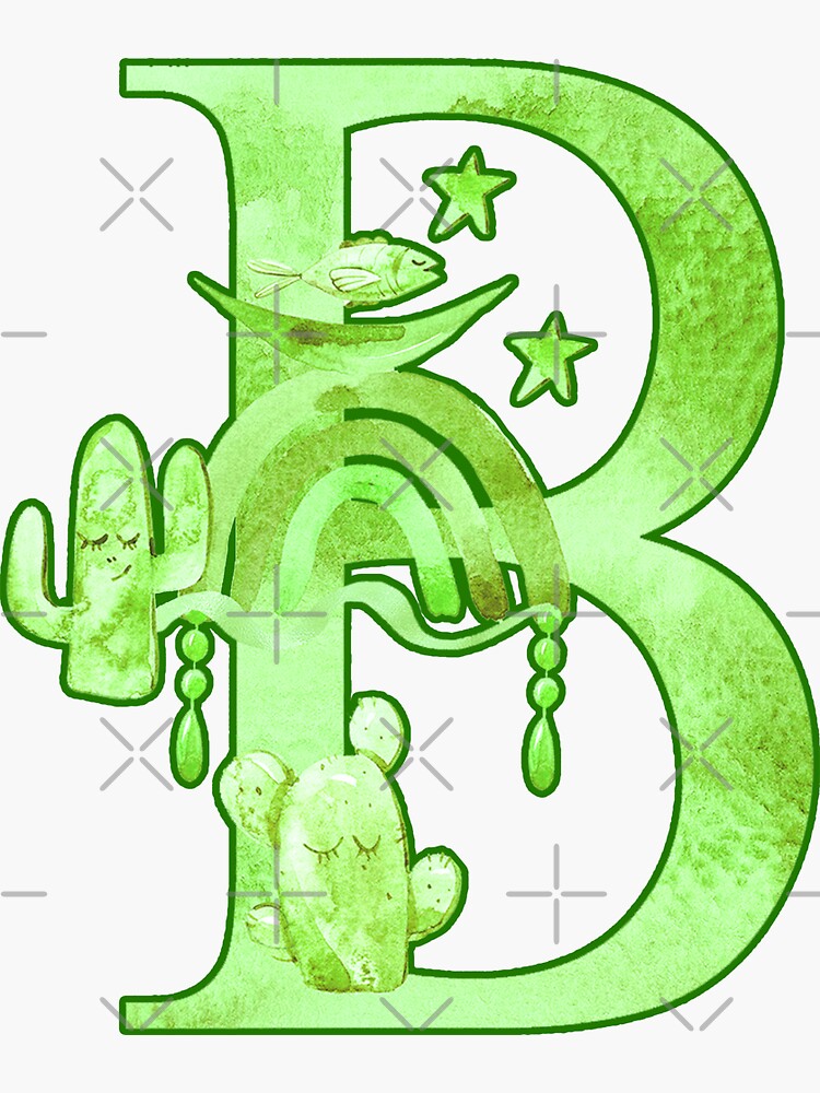 "Letter B cacti" Sticker by Astralia | Redbubble
