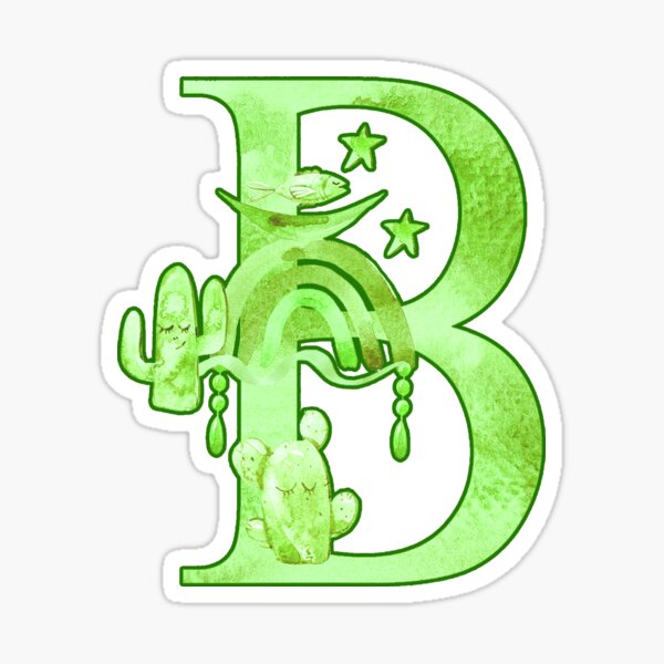 "Letter B cacti" Sticker by Astralia | Redbubble