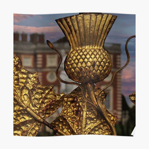 "Gilded thistle, national emblem of Scotland, Baroque metalwork" Poster ...