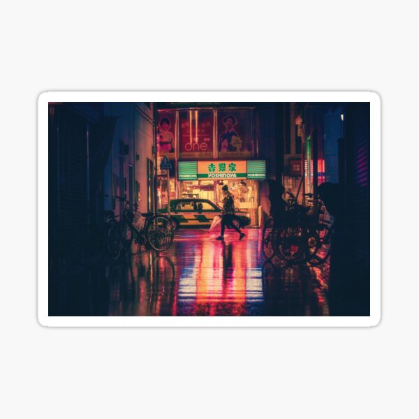 "Osaka midnight" Sticker by TravelandArt | Redbubble