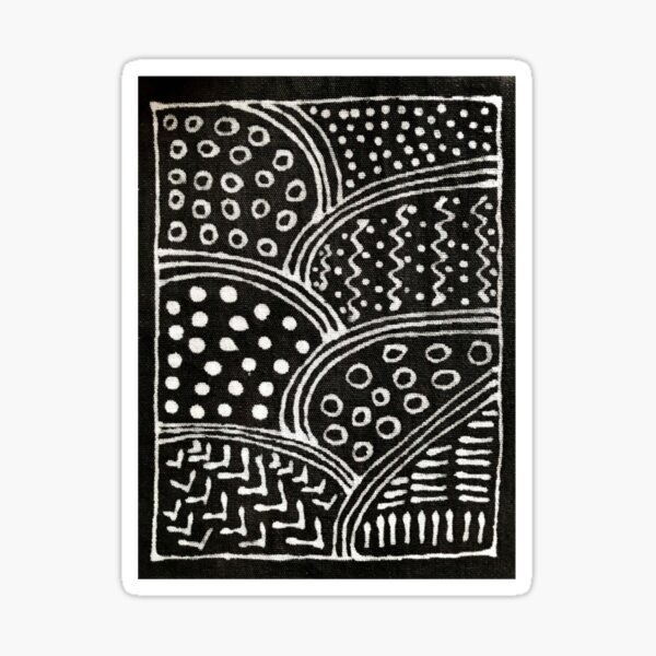 "Black and white textile traditional weave classique" Sticker by ...