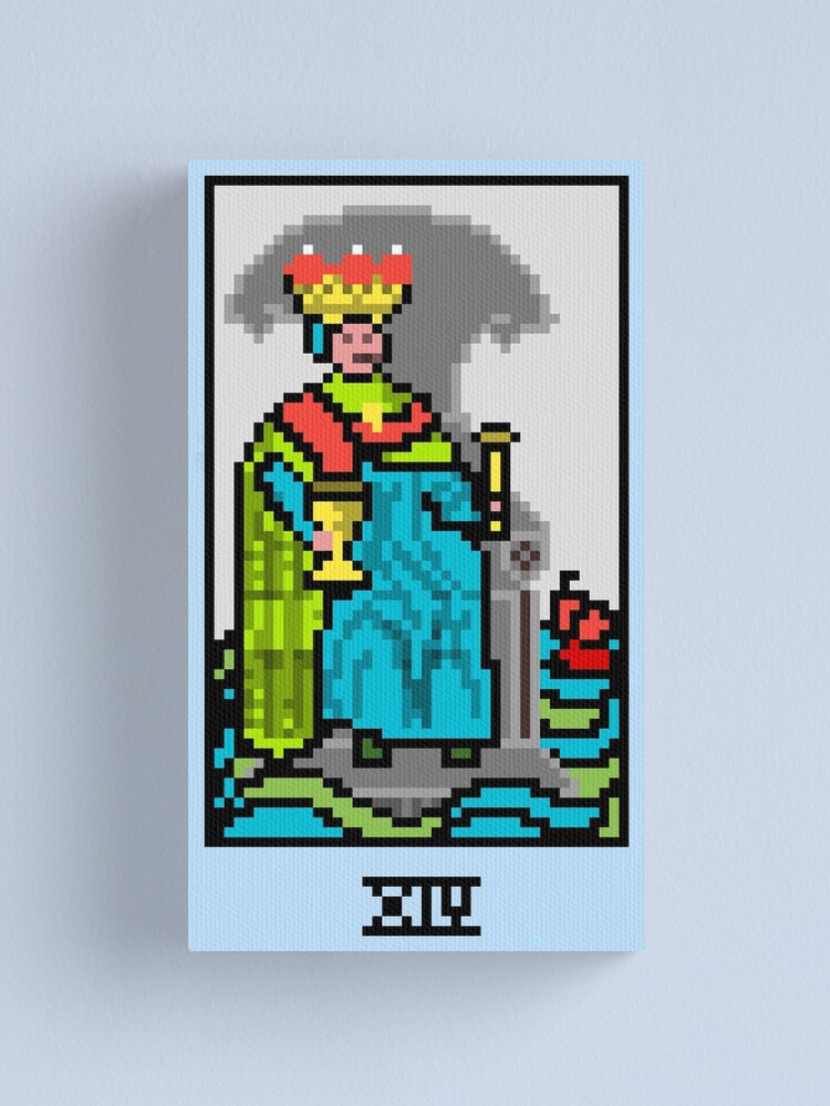 "Wait, is this pixel art tarot? Black - Minor Arcana 'King of Cups ...