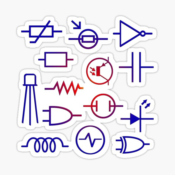 "Graphic Electronic Components Collage" Sticker for Sale by ...