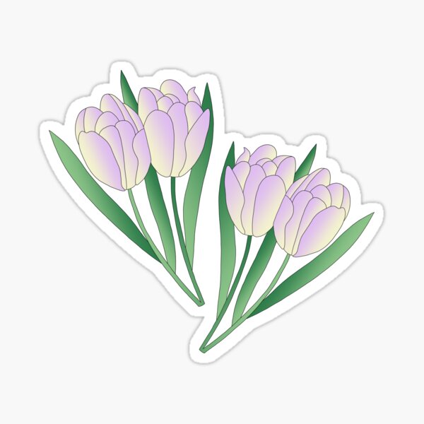 "Tulip design dark" Sticker by sketcherin | Redbubble