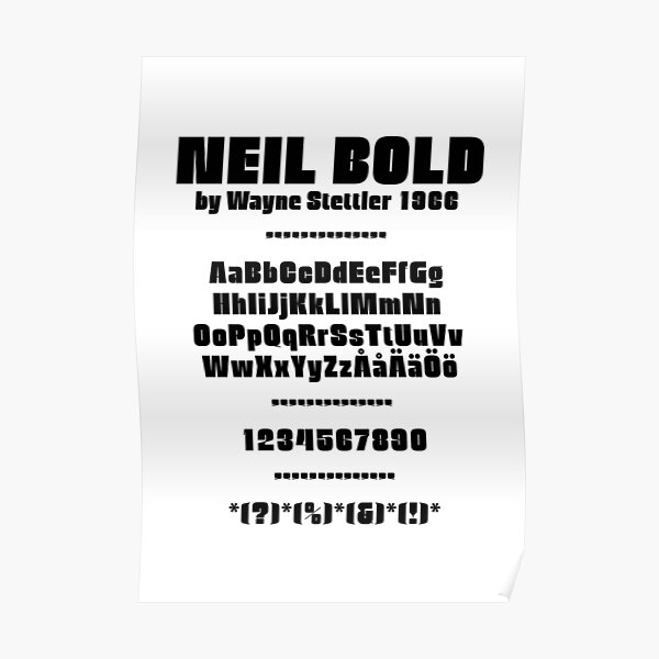 "SUPERCOOL TYPOGRAPHY T-SHIRT POSTER NEIL BOLD 1966" Poster for Sale by ...