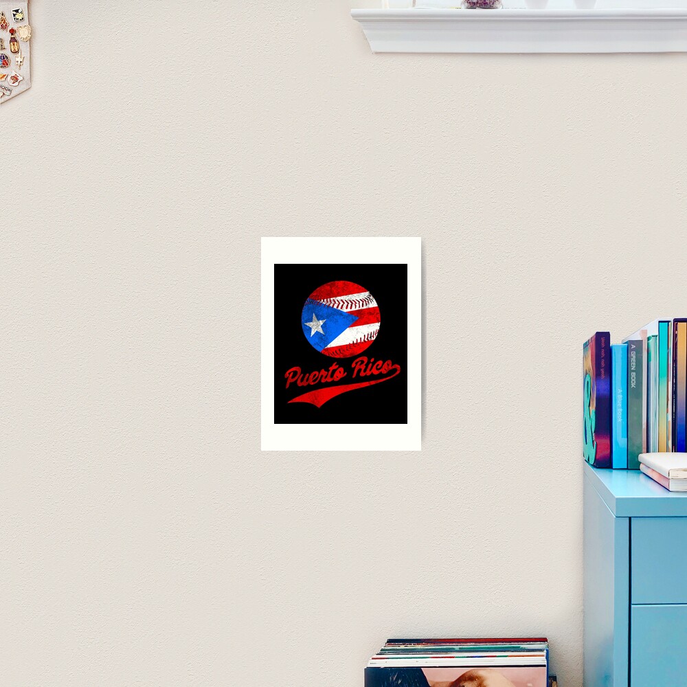 "Puerto Rico Baseball Ball Flag Puerto Rican" Art Print by TheLariat ...