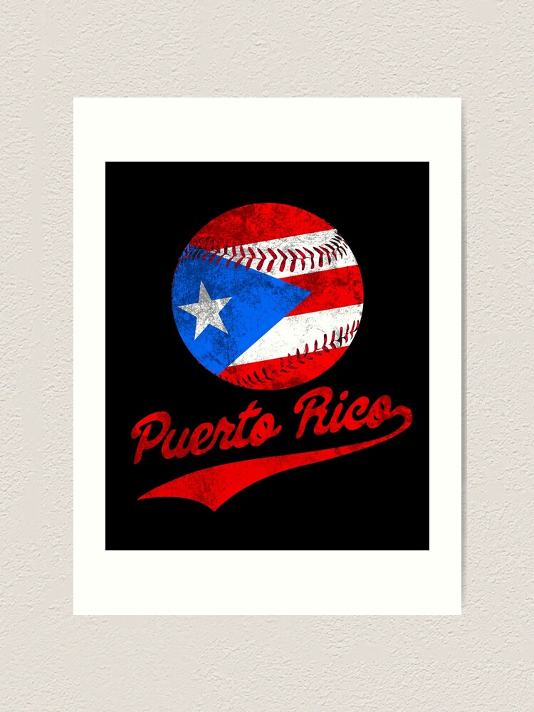 "Puerto Rico Baseball Ball Flag Puerto Rican" Art Print by TheLariat ...