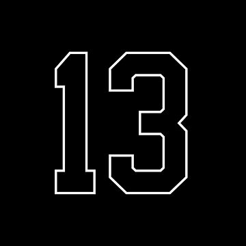 "Black Number 13 lucky sports jersey thirteen" Poster for Sale by ...