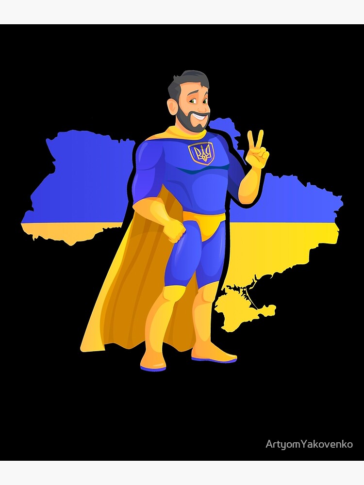 "Captain Ukraine - Ukrainian Super Hero - Superhero Wearing Ukrainian ...