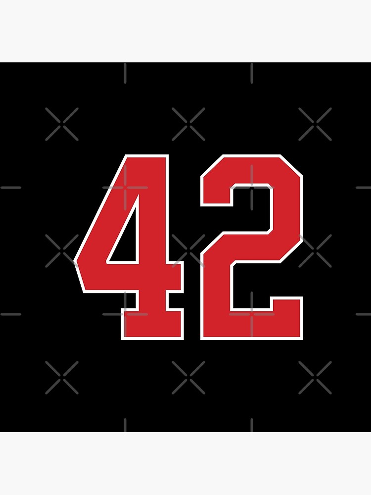 "Sports Number 42, red black color lucky sport forty two" Poster for ...