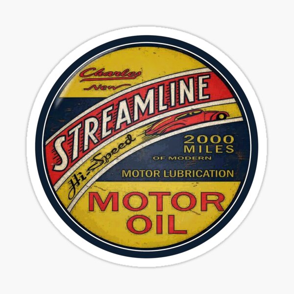 "Streamline Motor Lubrication Oil Vintage Sign" Sticker for Sale by ...