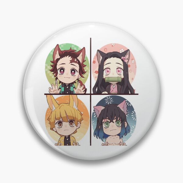 "Demon Slayer Tanjiro Nezuko Zenitsu Inosuke Cute Chibi Art" Pin by ...