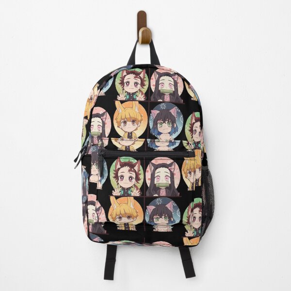 "Demon Slayer Tanjiro Nezuko Zenitsu Inosuke Cute Chibi Art" Backpack ...
