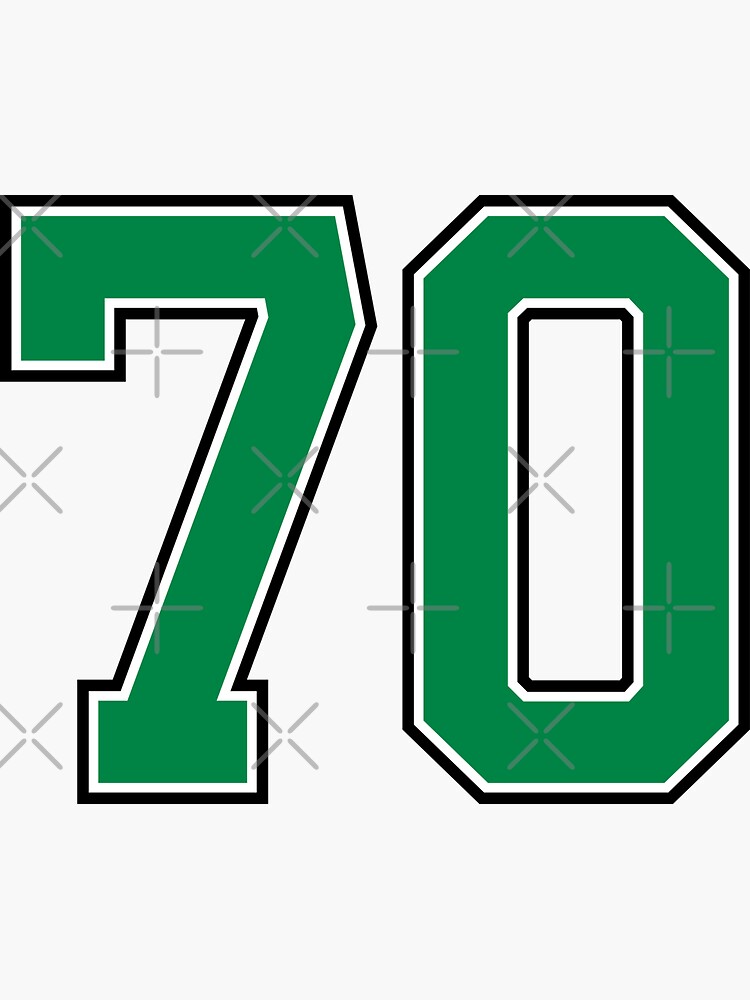 "70 number, green lucky sports seventy" Sticker for Sale by ArtIsParty ...