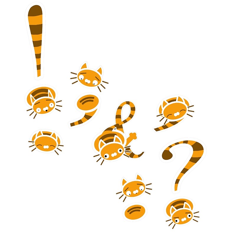 "Punctuation cats" by Kittenfeet | Redbubble