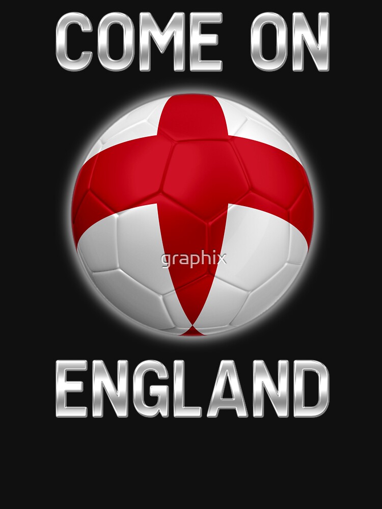 "Come On England - English Flag - Football or Soccer Ball & Text 2" T ...