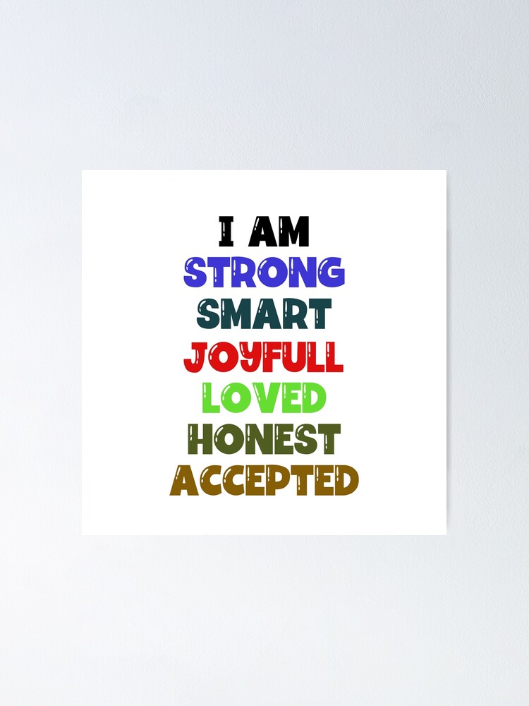 "I AM - POSITIVE SELF AFFIRMATION | POSITIVE SELF REFLECTION" Poster ...