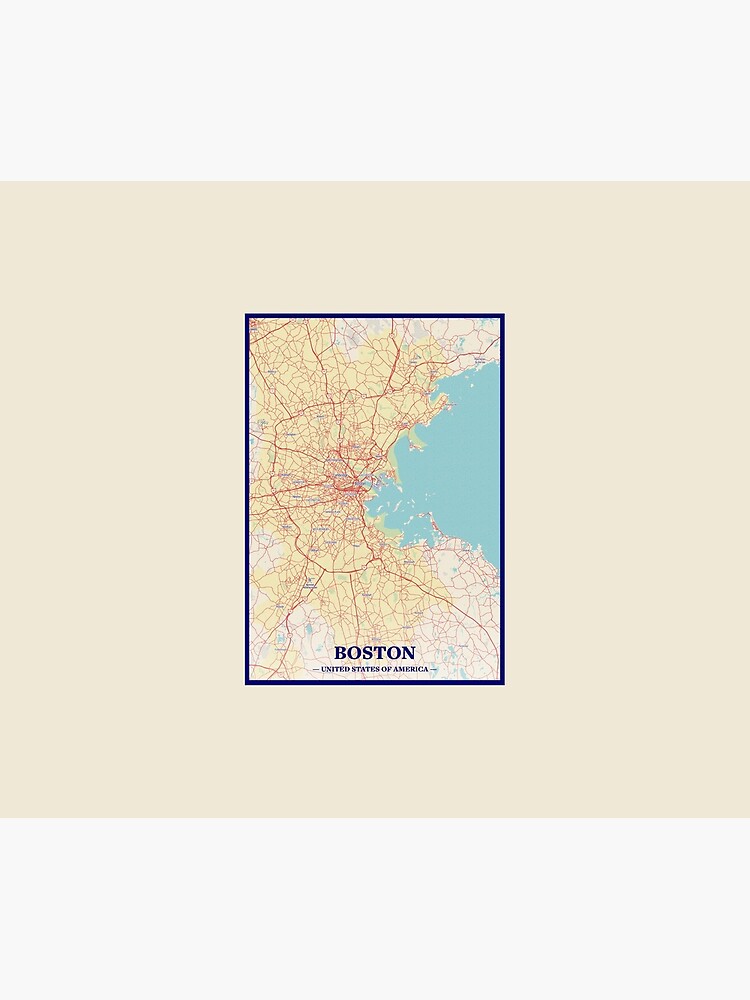 Tela decorativa «Impresión del mapa de la ciudad de Boston, cartel del ...