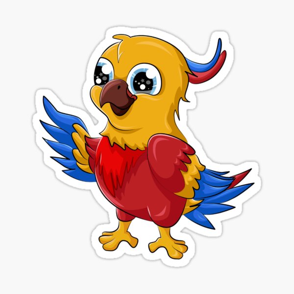 "Cute parrot" Sticker by pnkpopcorn | Redbubble