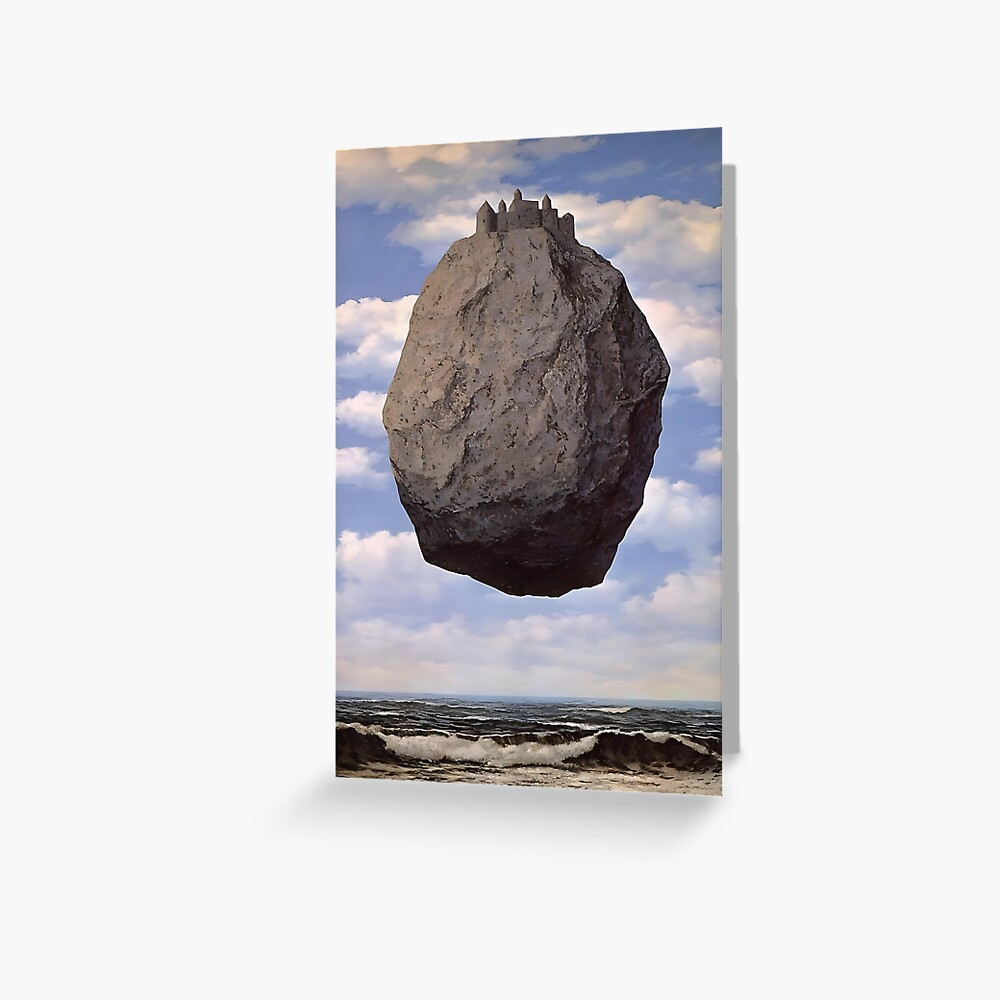 "Rene Magritte - Castle in the Pyrenees" Greeting Card by Lolc | Redbubble