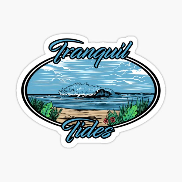 "Tranquil Tides" Sticker by stinkyp | Redbubble