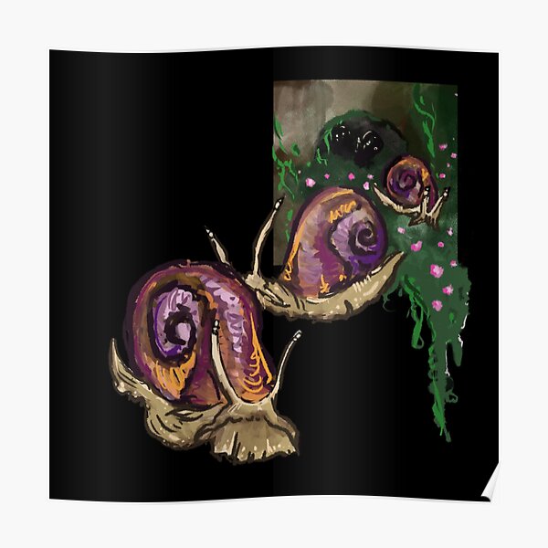 "Snail Parade dark version" Poster for Sale by TheDoodlemancer | Redbubble