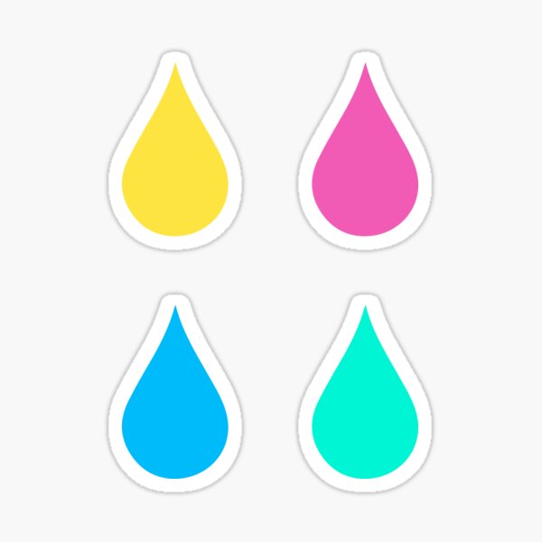 "Colorful raindrops pop colors" Sticker by PoppyPattern | Redbubble