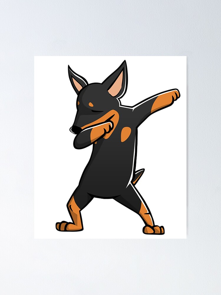 "Funny Dabbing Miniature Pinscher dog Dab Dance" Poster for Sale by ...