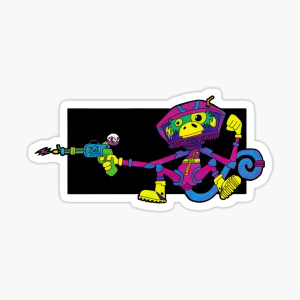 "Monkey vs Alien part 2" Sticker by ZRS-ART | Redbubble