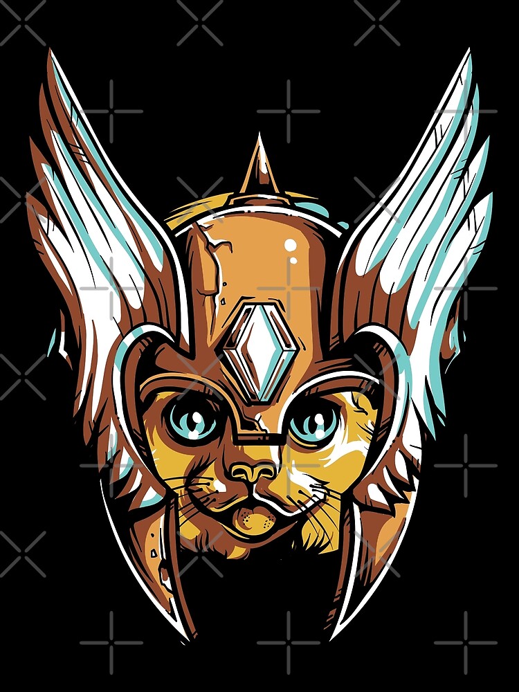 "Valkyrie Viking Cat with Winged Helmet" Poster for Sale by ...