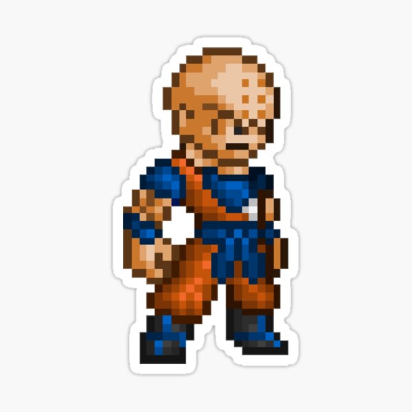 "Krillin Pixel Edition" Sticker by adventfan | Redbubble