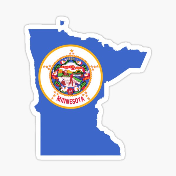 "Minnesota State Flag Map" Sticker for Sale by limitlezz | Redbubble