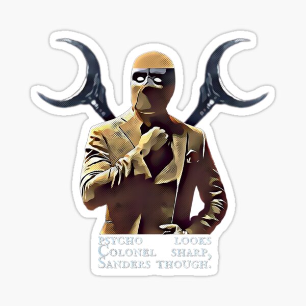 "psycho colonel sanders looks sharp" Sticker by Stickerm4ni4 | Redbubble